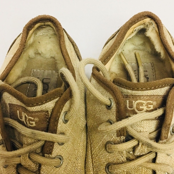 UGG | Shoes | Ugg Hally Brown Canvas Comfort Shoes W 65 | Poshmark